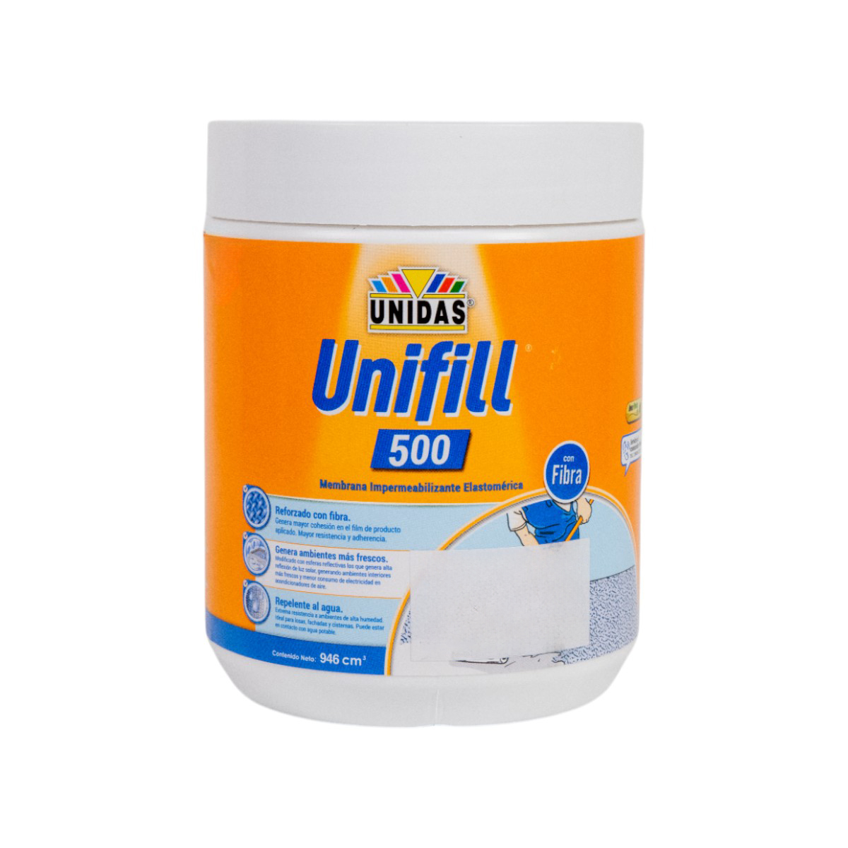 Impermeabilizante Elastomérica Unidas Unifill 500 Fibra Blanco 946ml ...