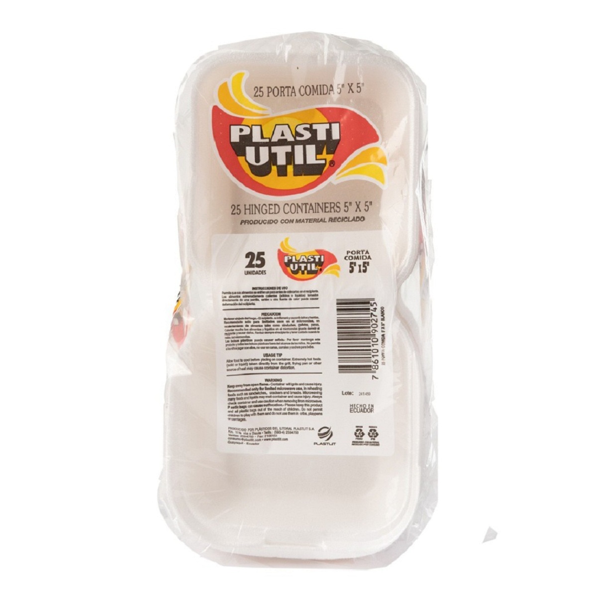 Porta Comidas Desechables Plasti Util 5cm x 5cm - 25 Unidades - 909892