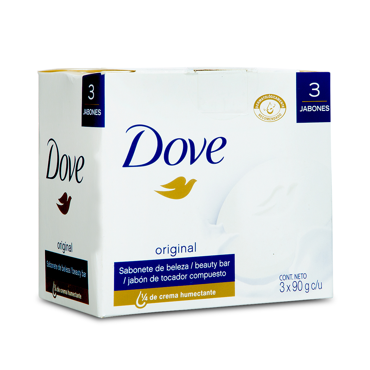 Pack 3 Uds Jabón Dove Blanco Original 90g - 898651