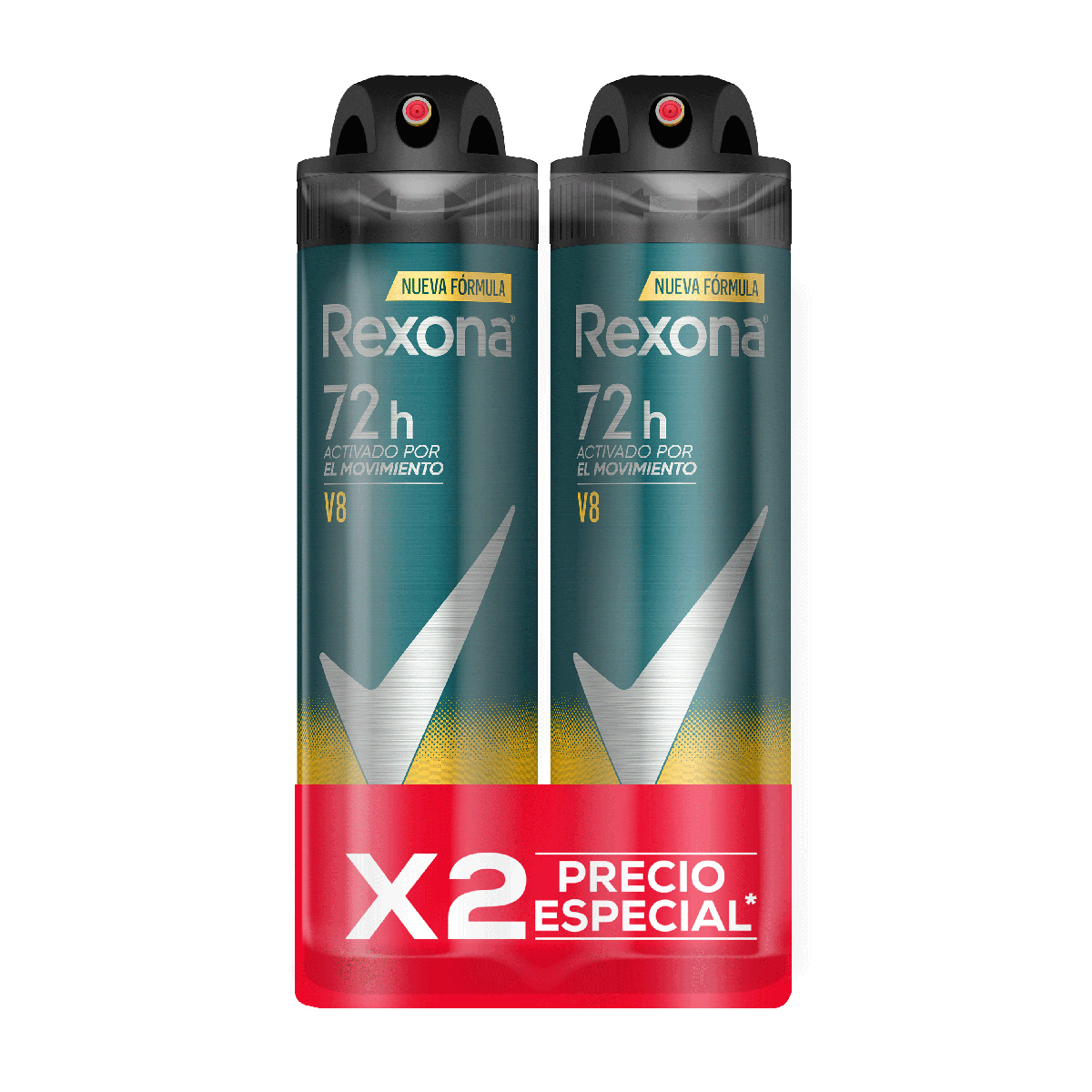Pack 2 Uds Antitranspirante en Aerosol Rexona Motionsense V8 for Men ...
