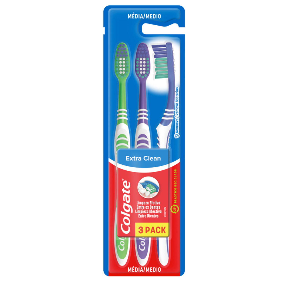 Pack 3 Uds Cepillo Dental Colgate Extra Clean - 900335
