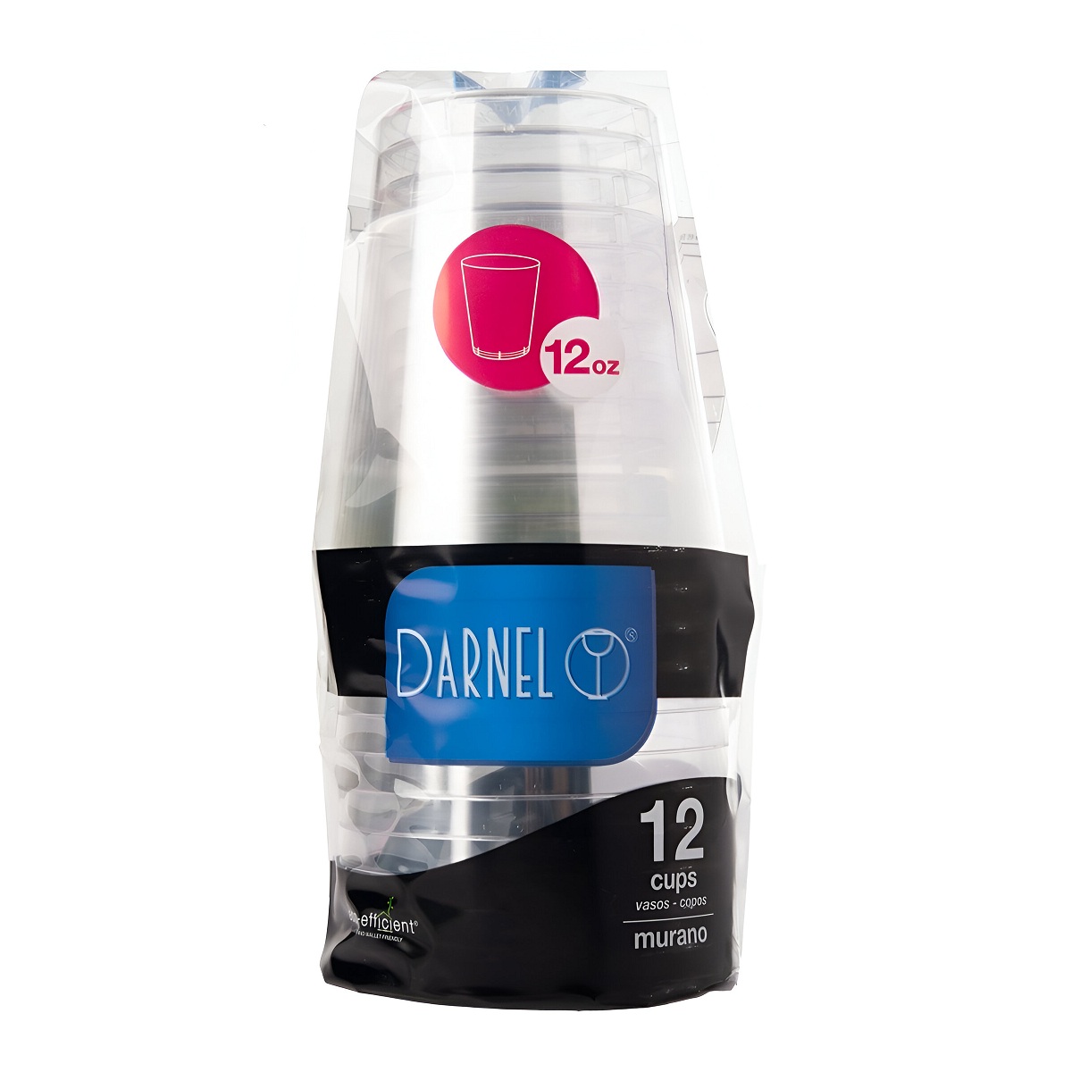 Pack 12 Uds Vasos Desechables Darnel Murano Cristal 12 oz - 910005