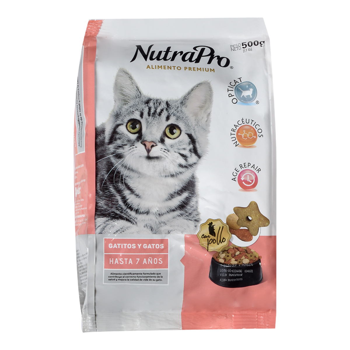 Alimento para Gato NutraPro Gatos y Gatitos Pollo 500g - 904179