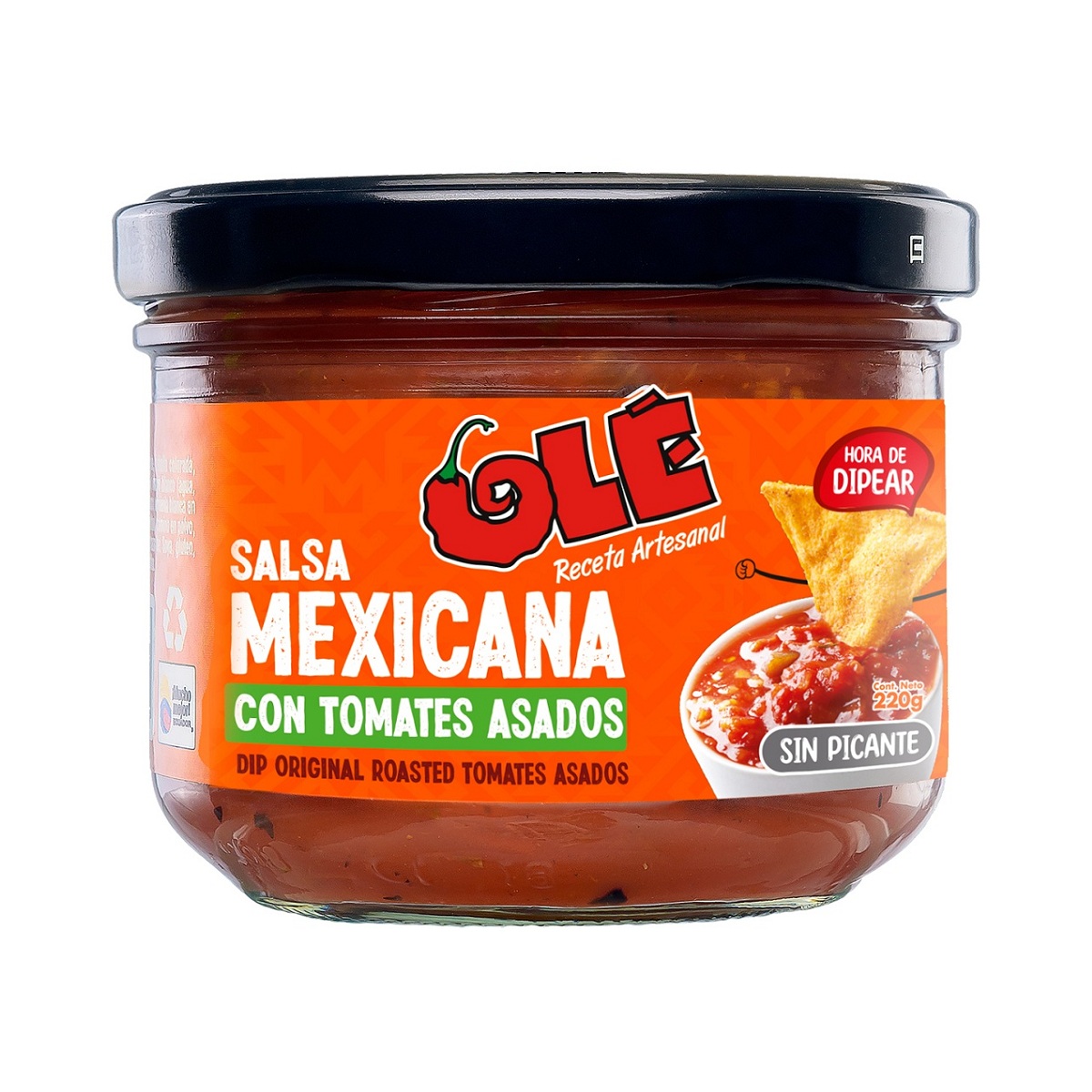Salsa Mexicana con Tomates Asados Olé Dip Original 220 g - 925278