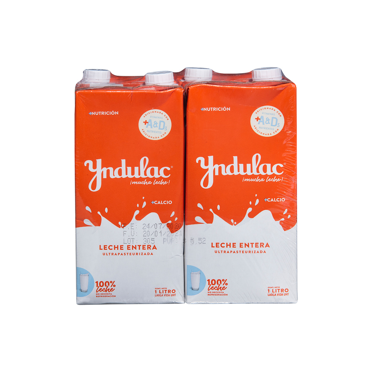 Pack 4 Uds Leche Indulac Entera 1L - 908844