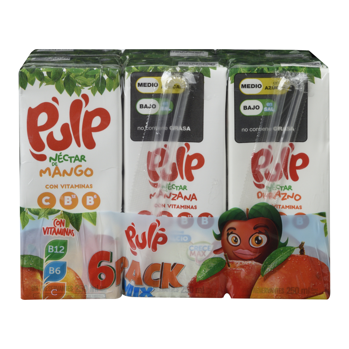 Pack 6 uds Jugo Pulp Néctar 250ml - Varios Sabores - 909017