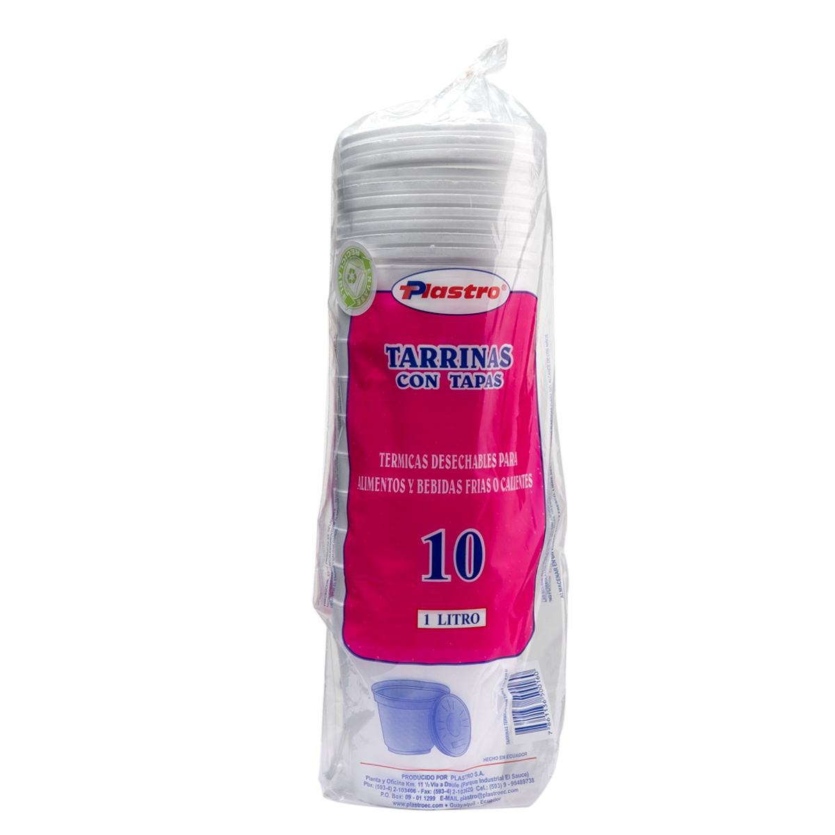 Tarrinas Térmicas Desechables Plastro con Tapas 34 oz - 10 Unidades ...