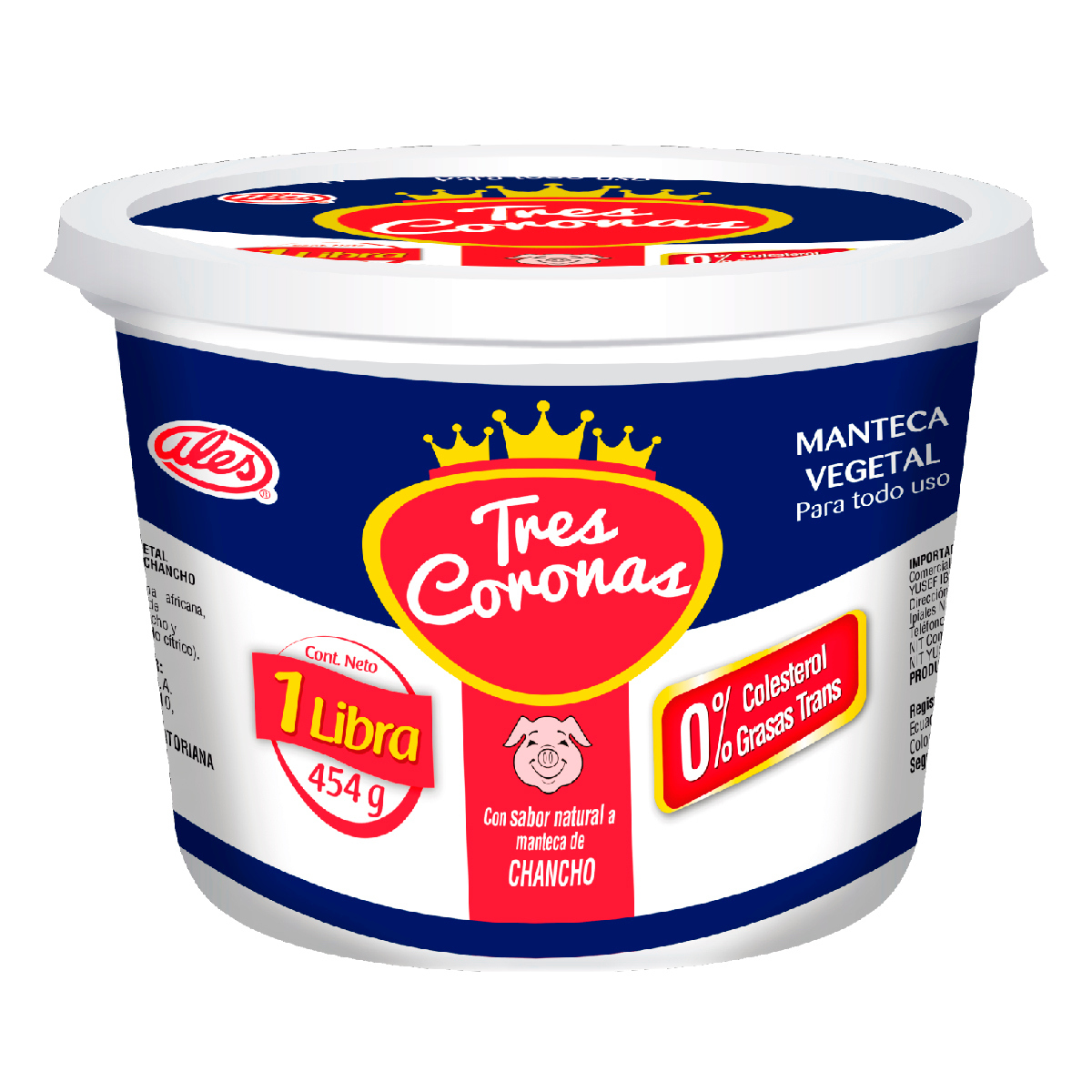 Manteca Vegetal Tres Coronas Iles 1Lb - 909796