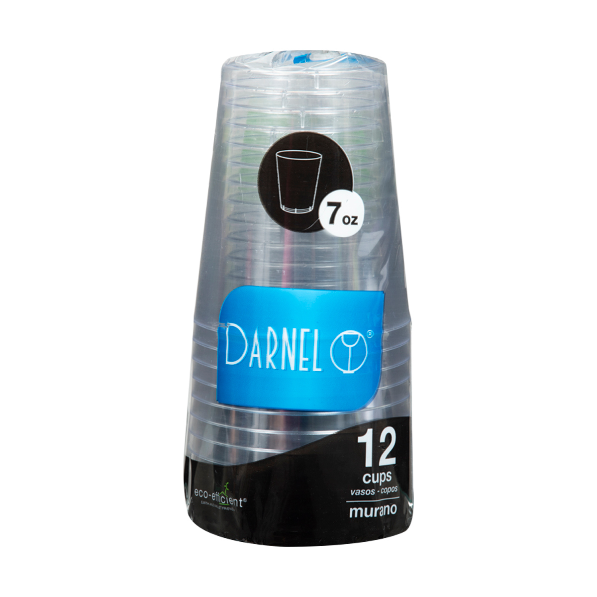 Pack 12 Uds Vasos Desechables Darnel Murano Transparente 7 oz - 909852