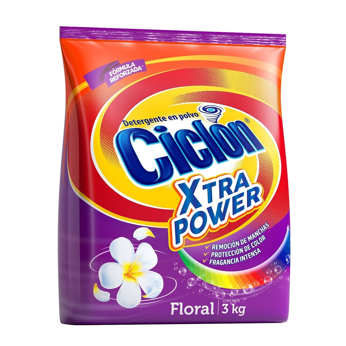 Detergente en Polvo Ciclón Xtra Power Floral 3 kg - 910706
