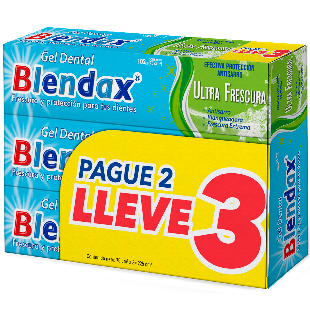 Pack 3 Uds Crema Dental Blendax Ultra Frescura 75ml - 911783