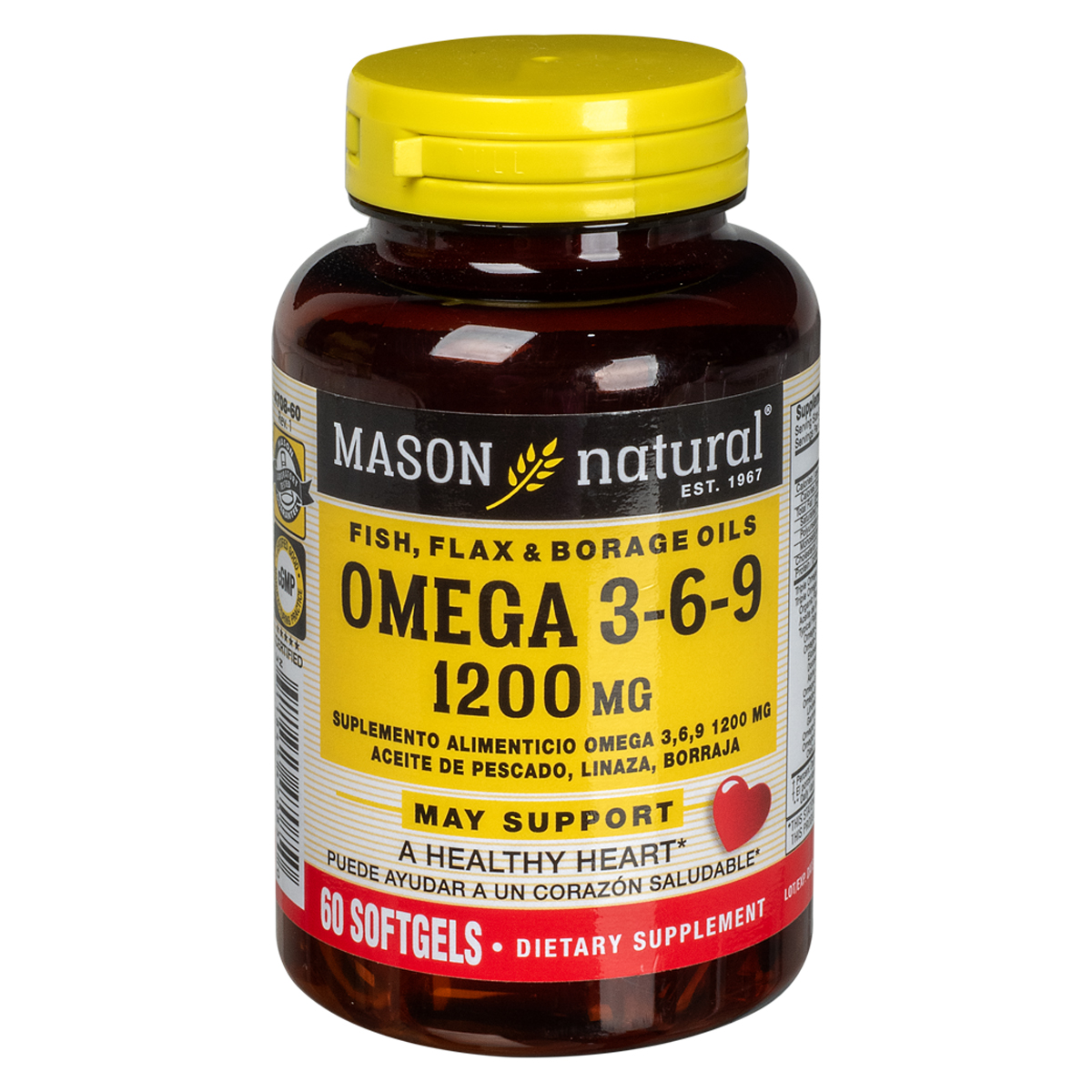 Omega -3-6-9 1200 MG Mason Natural - 60 Cápsulas - 914168