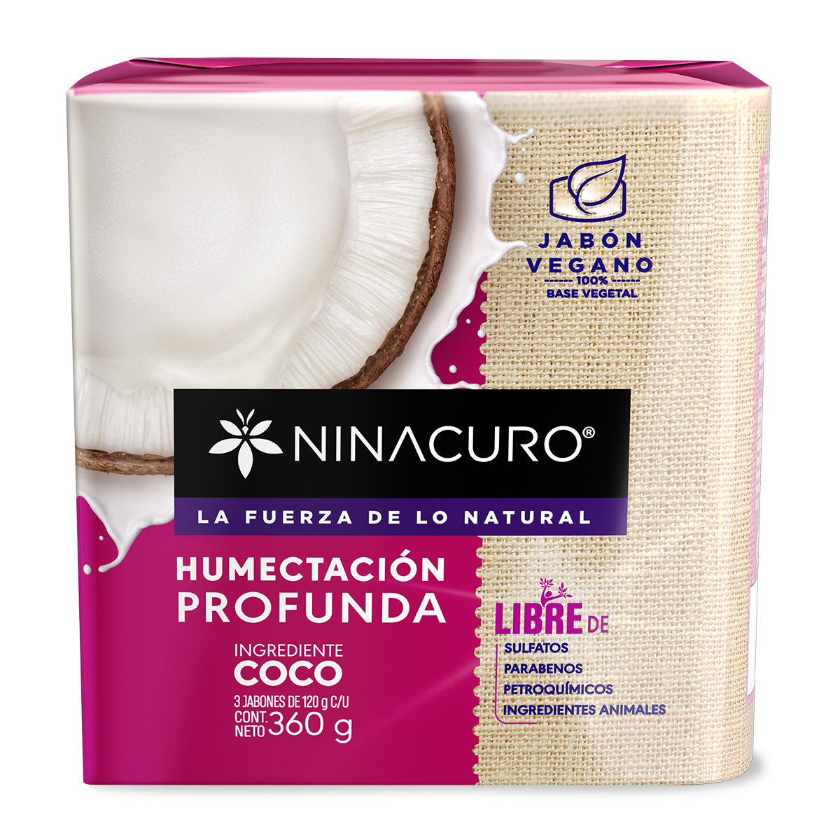 Pack 3 Uds Jabón en Barra Ninacuro Coco 120g - 914771