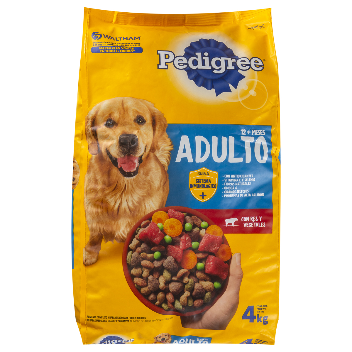Alimento para Perro Pedigree Adulto con Res y Vegetales 4kg - 915151