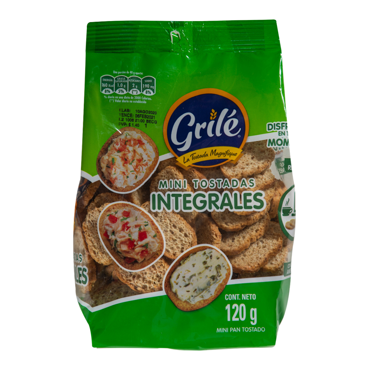 Mini Tostadas Grilé Integrales 120g - 916002