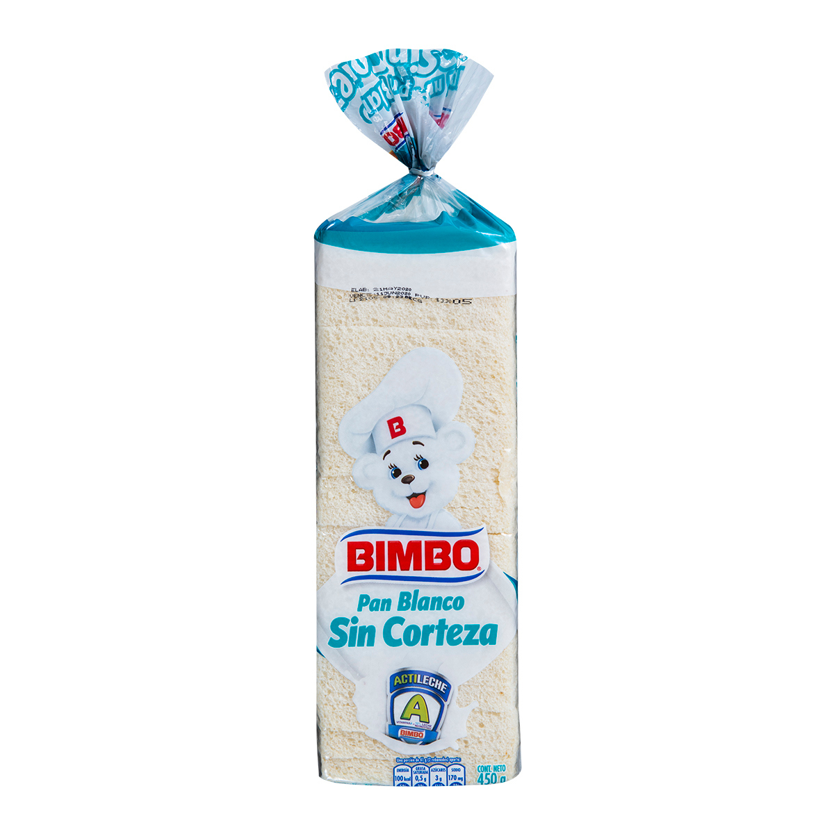 Pan Molde Bimbo Sin Corteza 450g - 917191