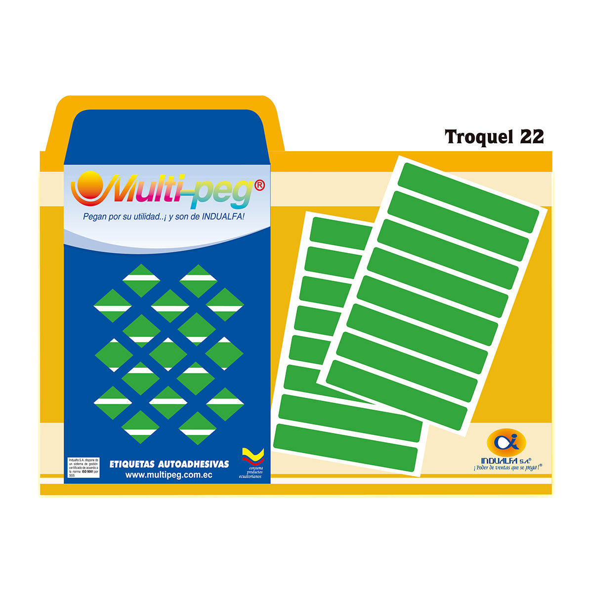 Etiquetas Autoadhesivas Multi Peg Fosforescente Verde #22 - 917658