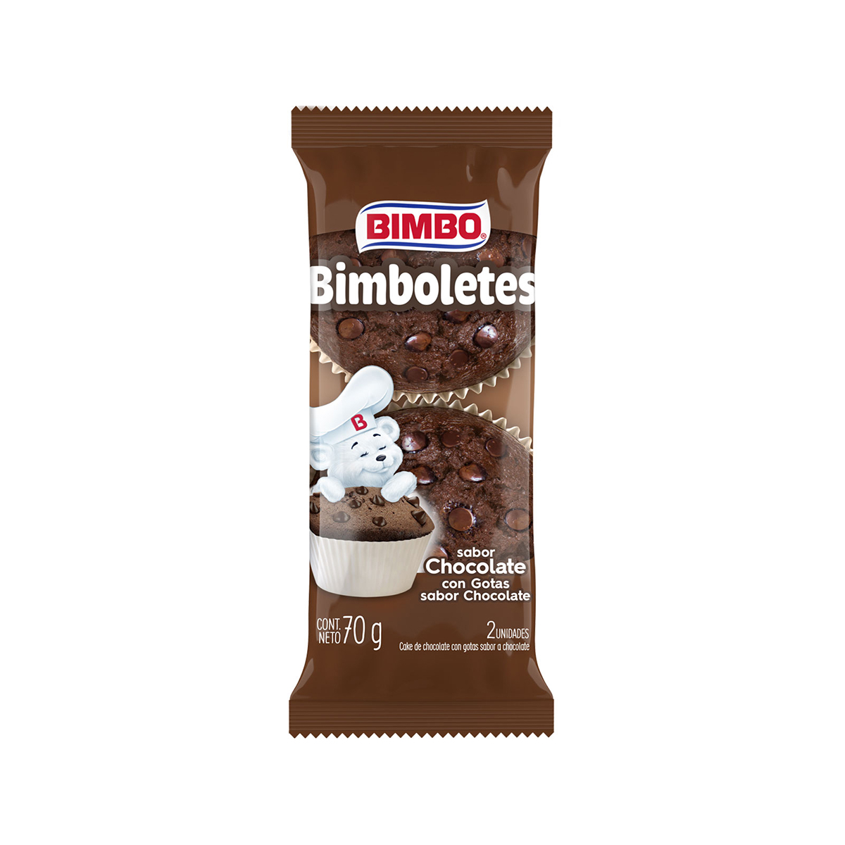 Cake Bimboletes Chispas Chocolate 70g - 921608