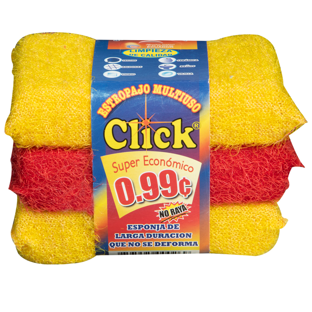 Pack 3 Uds Esponja Multiuso Click Plastificada - 921859
