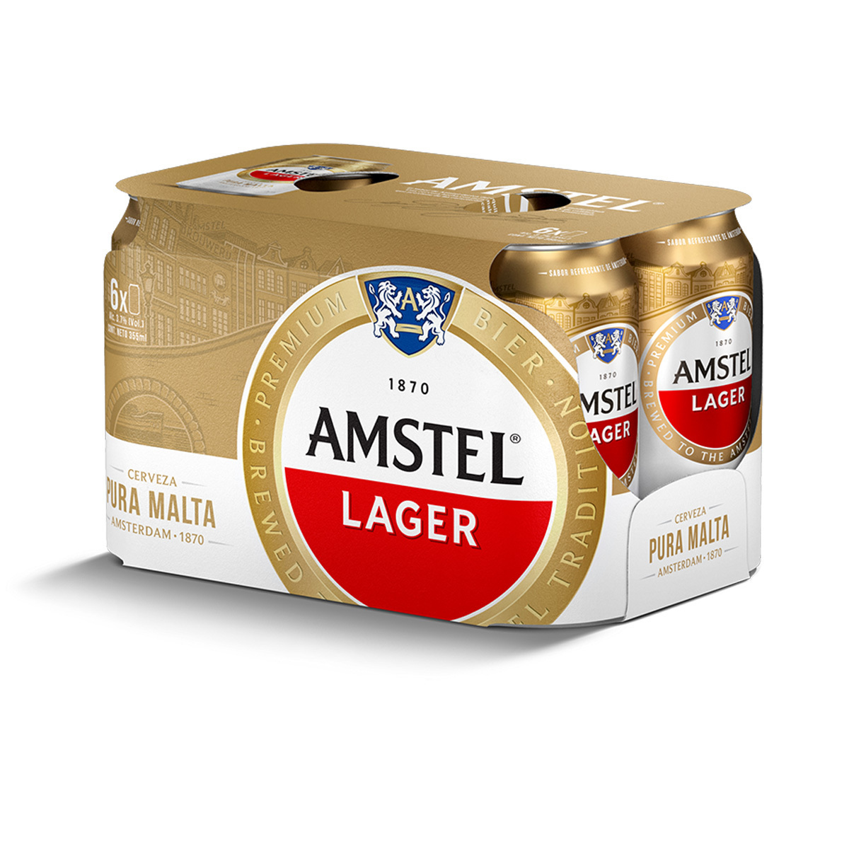 Six Pack Cerveza Amstel Lata 355ml - 922263