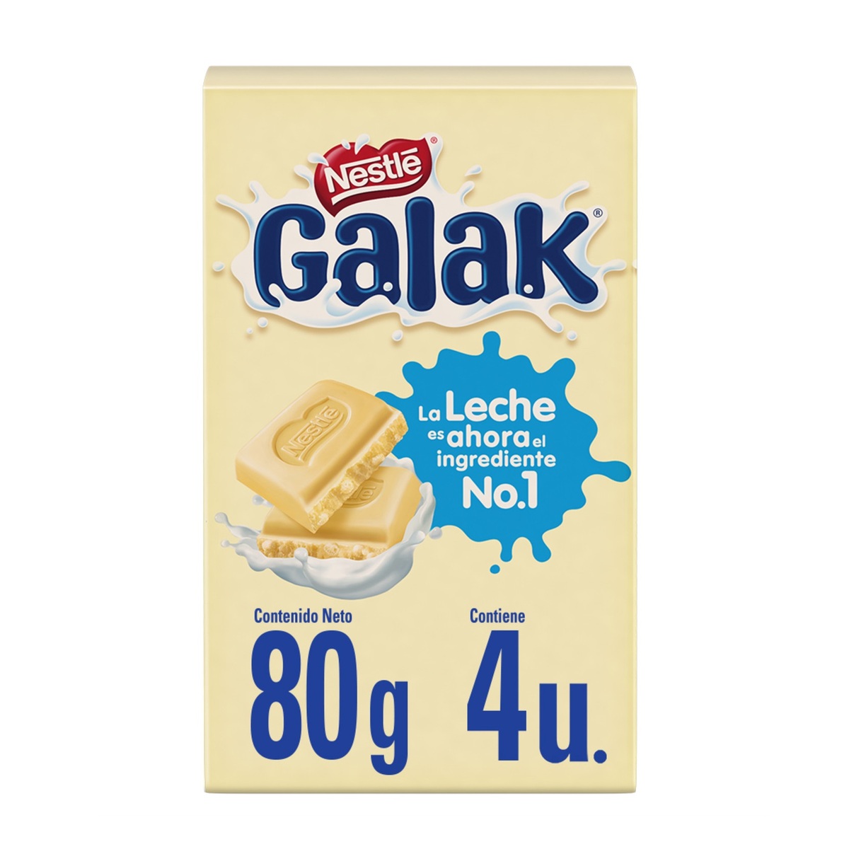 Pack 4 Uds Barra de Chocolate Blanco Galak 80g - 922305