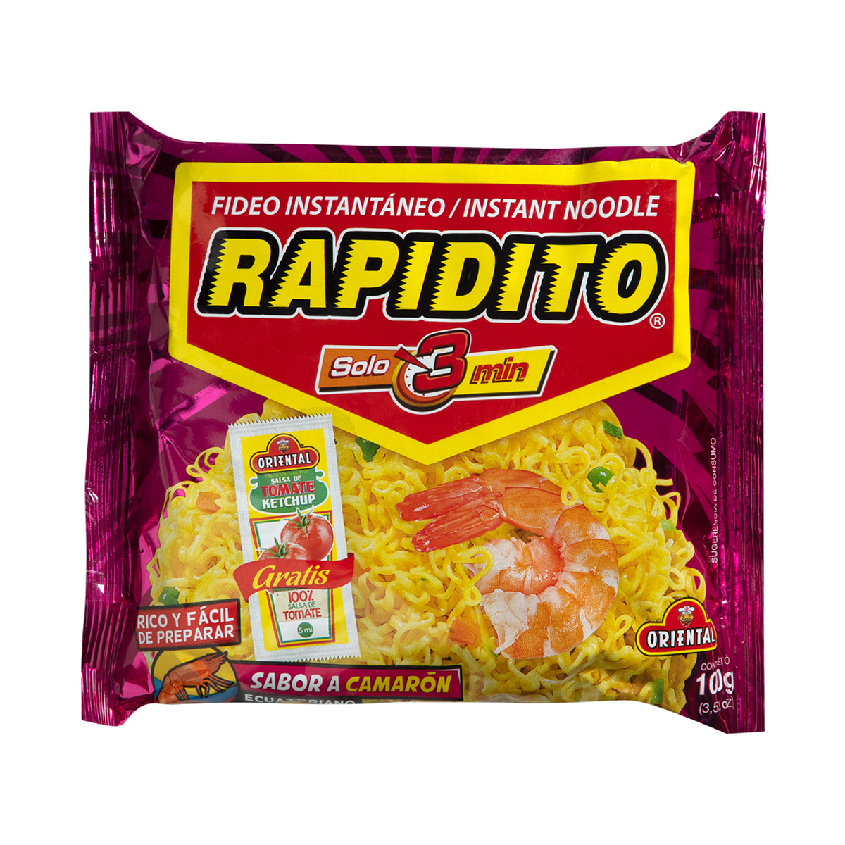 Fideo Instantáneo Rapidito Sabor a Camarón 100g - 922529