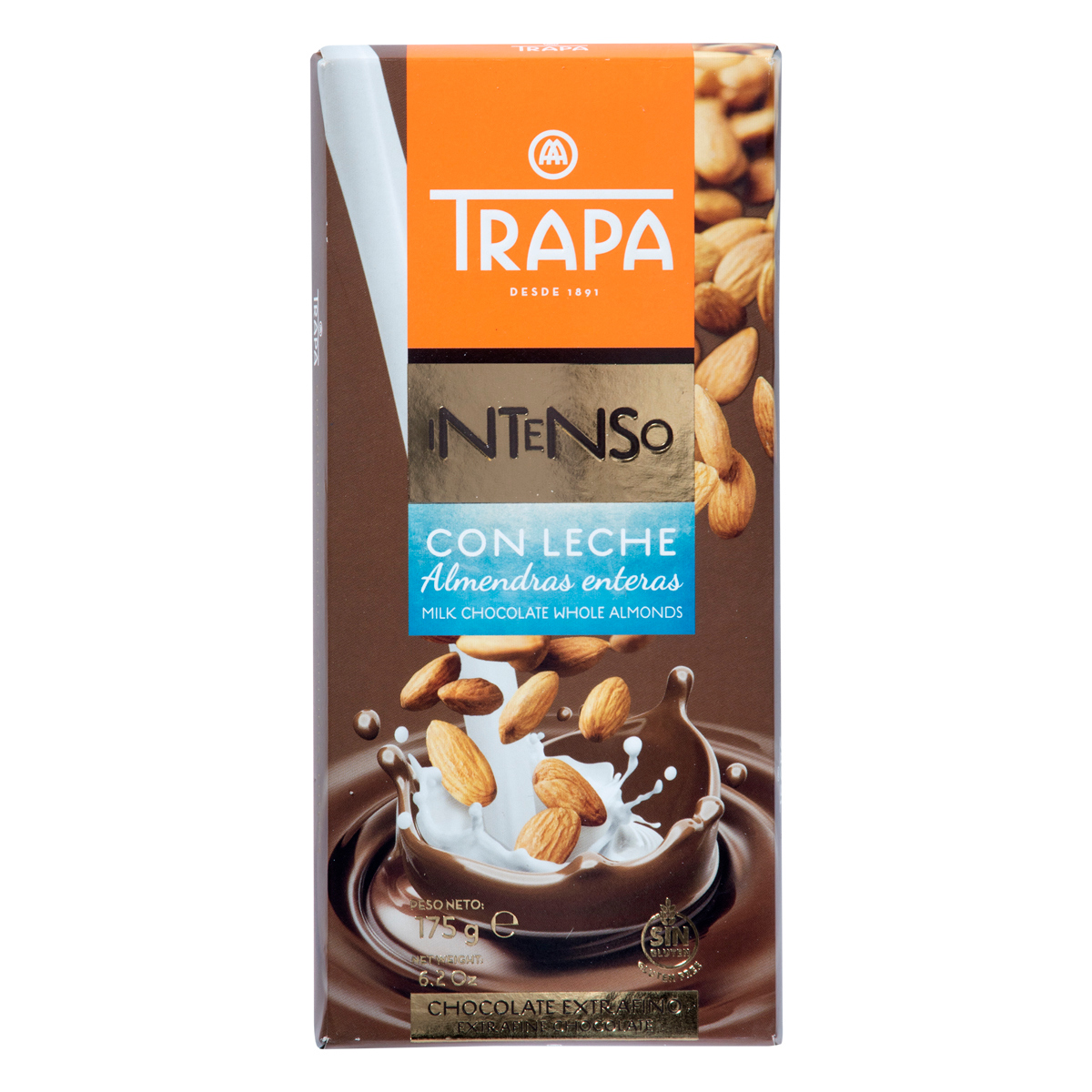 Chocolate Trapa Intenso con Leche y Almendras 175g - 922923