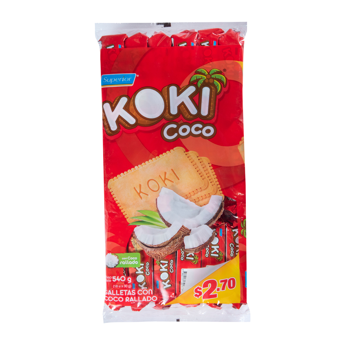 Pack 18 und Galleta Koki de Coco 540g - 923022