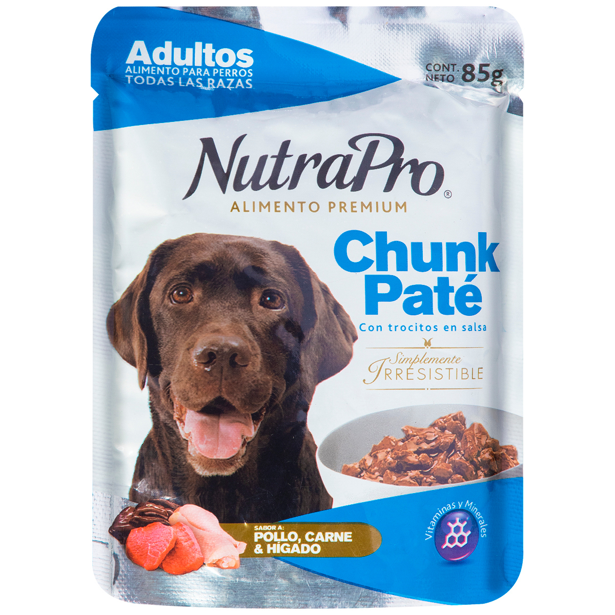 Alimento Húmedo para Perro NutraPro Pollo Carne e Hígado 85g - 926660