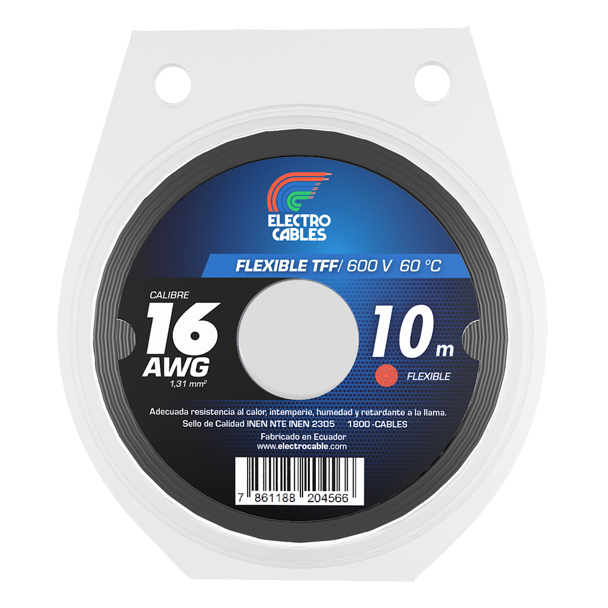 Cable TFF Electrocables Rollo Negro 10m - 927016