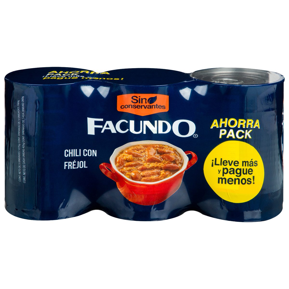 Pack 3 und Fréjol Facundo con Chili 425g - 927489