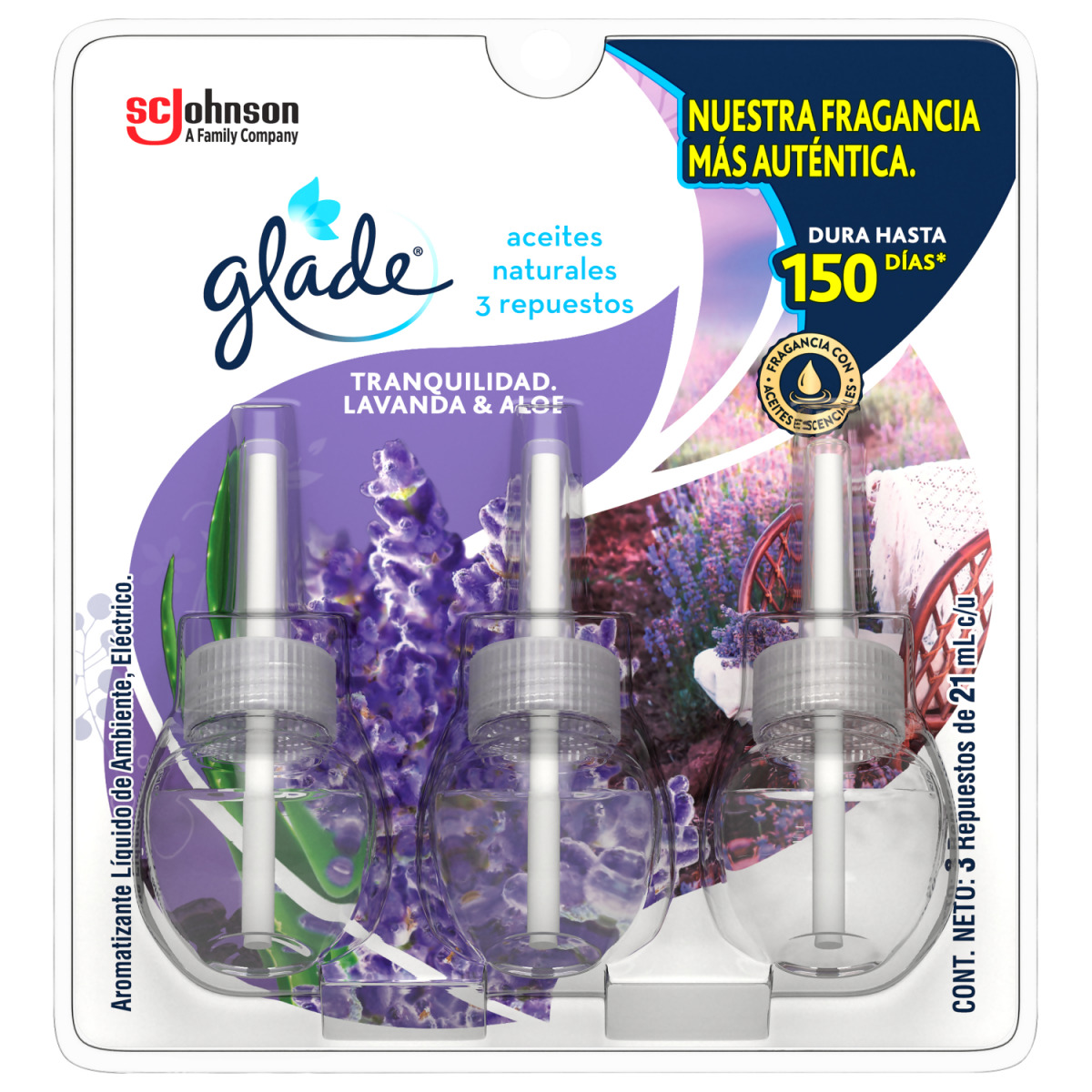 Repuesto para Ambientador Eléctrico Glade Lavanda y Aloe 3 und 21ml ... Repuesto para Ambientador Eléctrico Glade Lavanda y Aloe 3 und 21ml ...