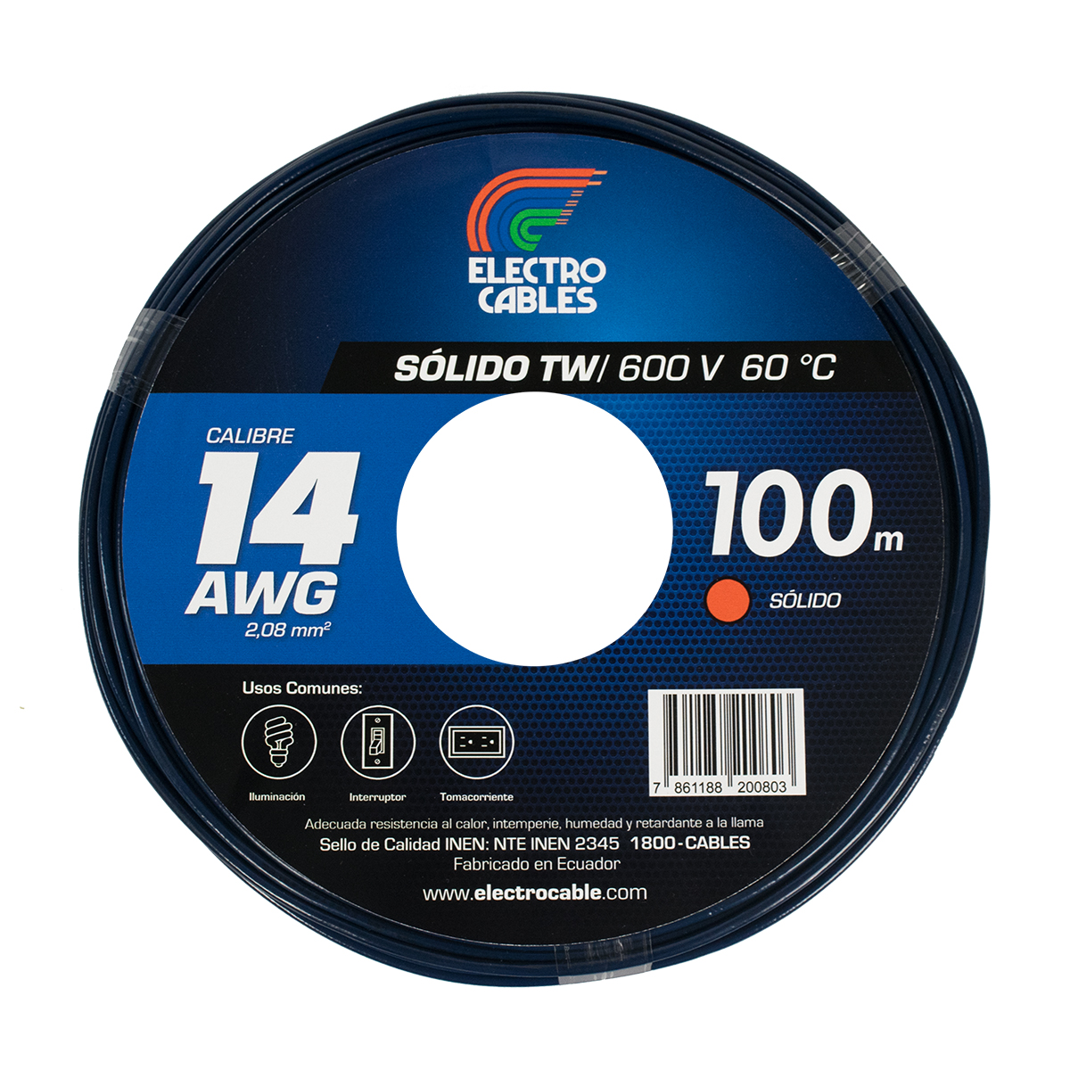 Cable Sólido Electrocables 14 AWG 100m - Surtido - 945986