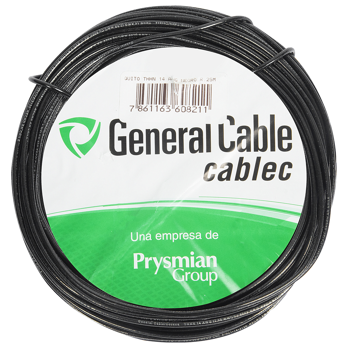 Cable Solido THHN/THWN Cablec Calibre 14AWG 25m Negro - 946039