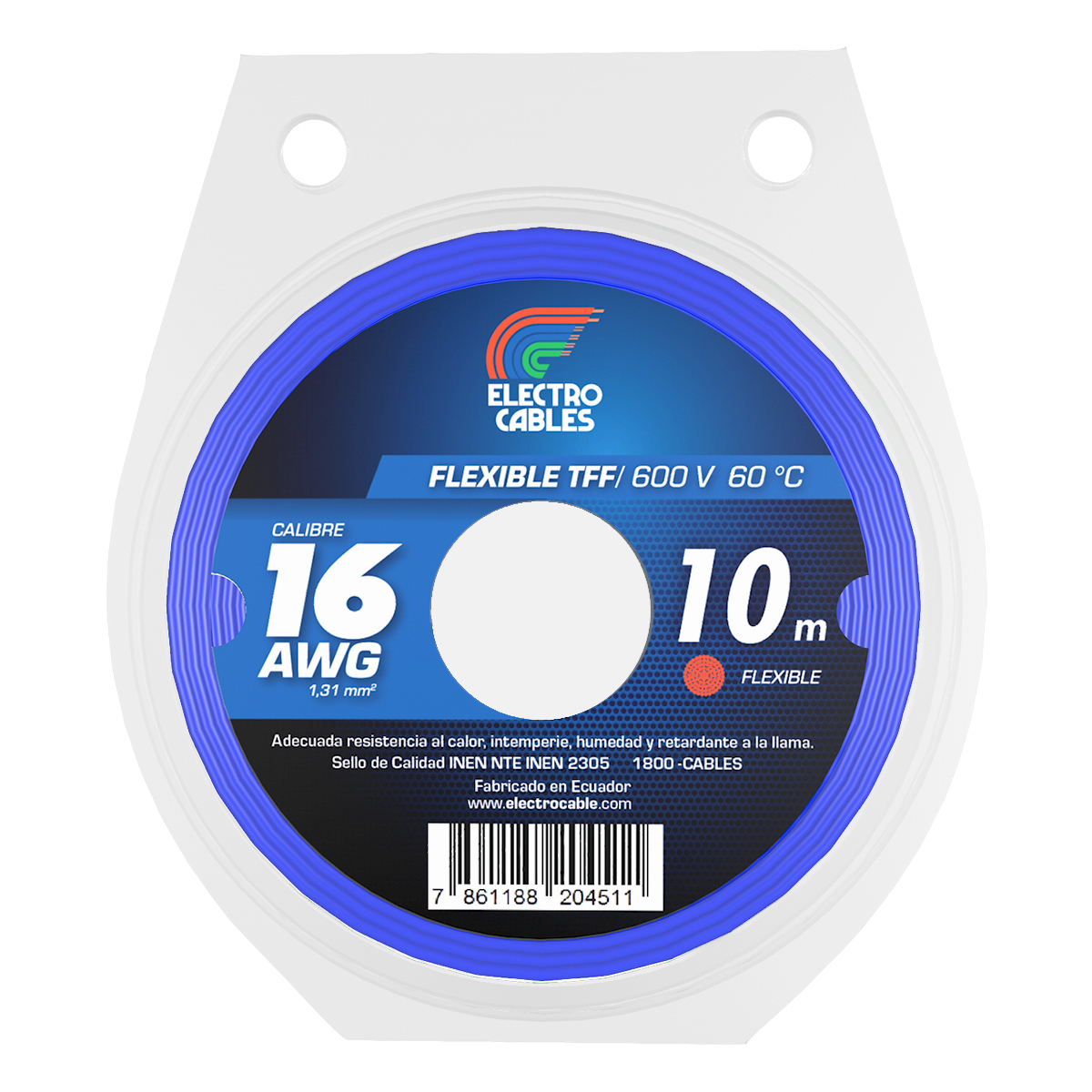 Cable Flexible TFF Electrocables 16 AWG Azul - 10m - 946152