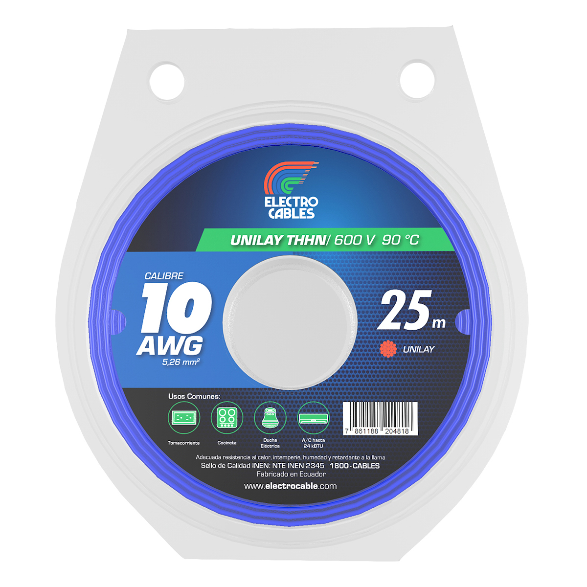Cable THHN AWG#10 Unilay 25m Azul - 946198