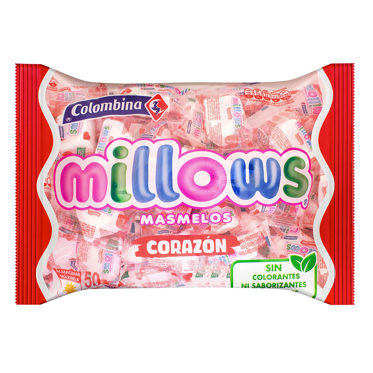 Marshmallows Millows Individuales de Corazón 250g - 954548