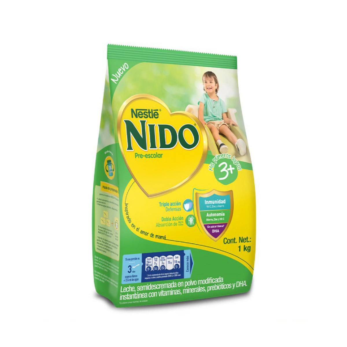 Leche en Polvo Nido Prebio 3 DHA 1Kg - 957414