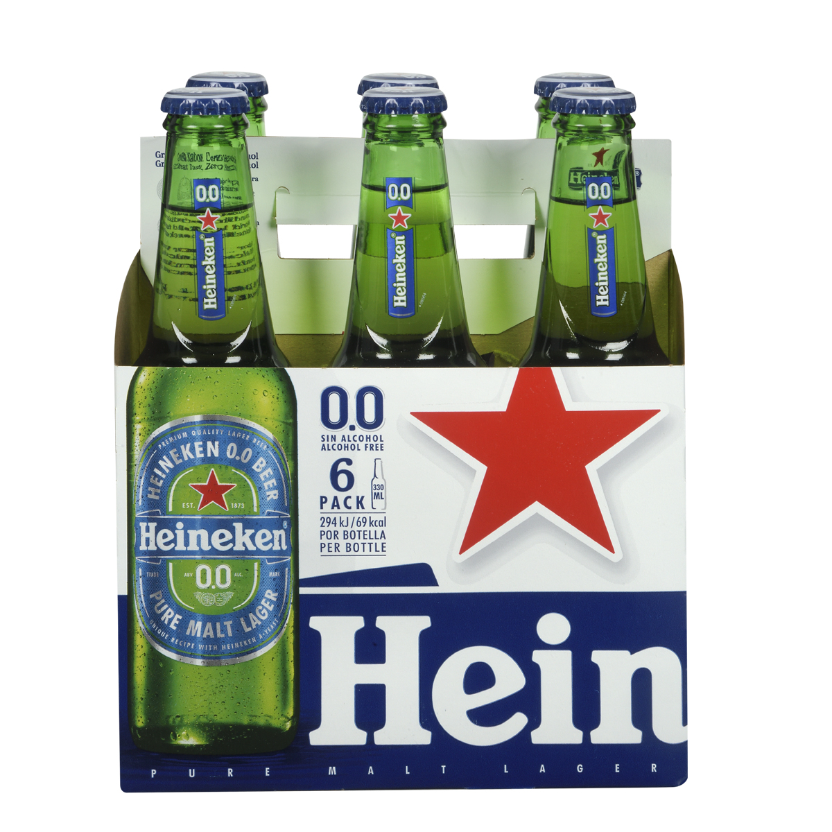 Six Pack Cerveza Heineken sin Alcohol Botella 330ml - 958834