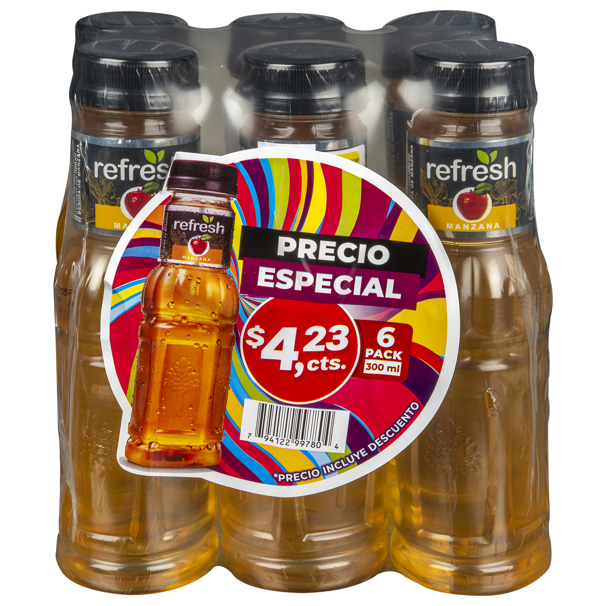 Pack 6 Uds Jugo Refresh Manzana 300ml - 962682