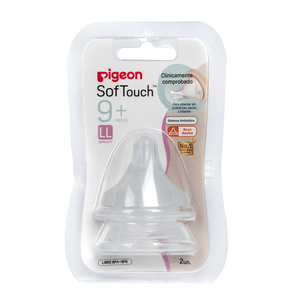 Pack 2 Uds Chupones Pigeon SofTouch Boca Ancha - 965082