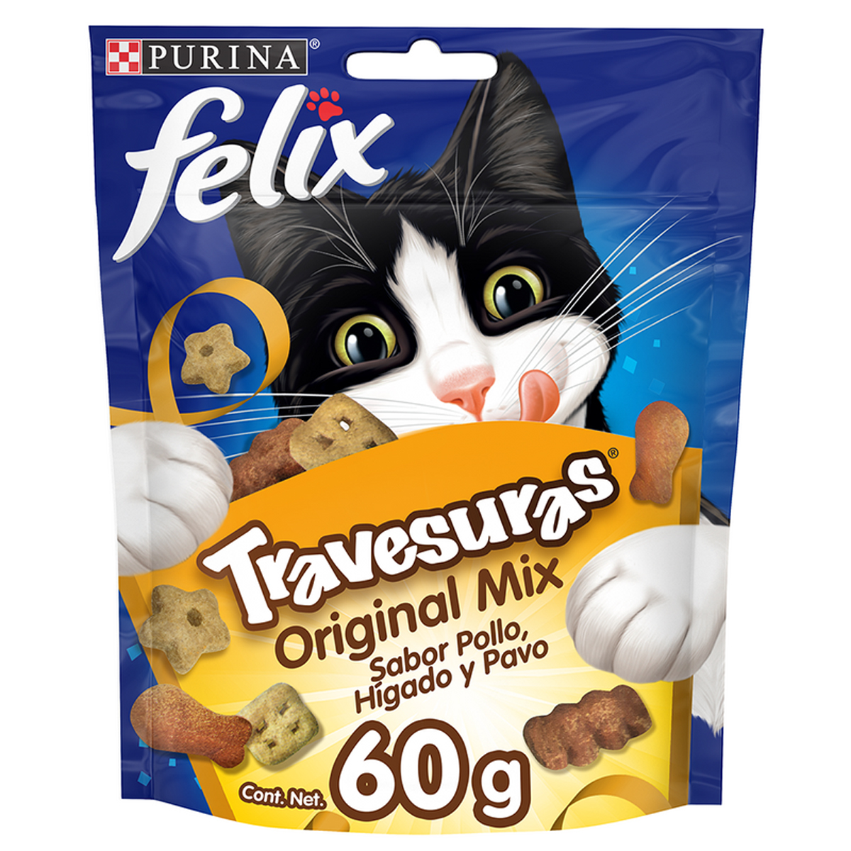 Snack para Gato Purina Felix Travesuras Original Mix 60g - 966828