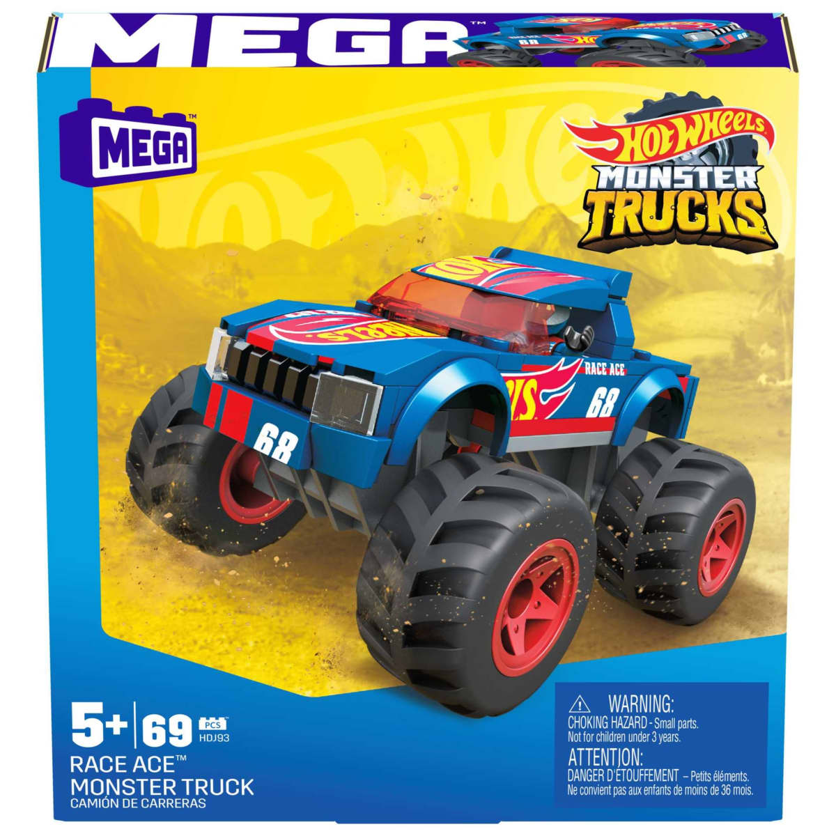 Vehículo Hot Wheels Mega Construx Monster Truck Race Ace 967621