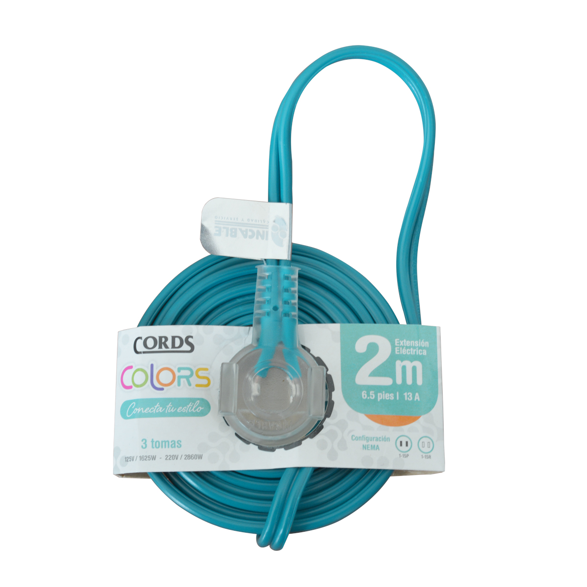 Extensi n Cords Turquesa 2 X 16 2M 968918