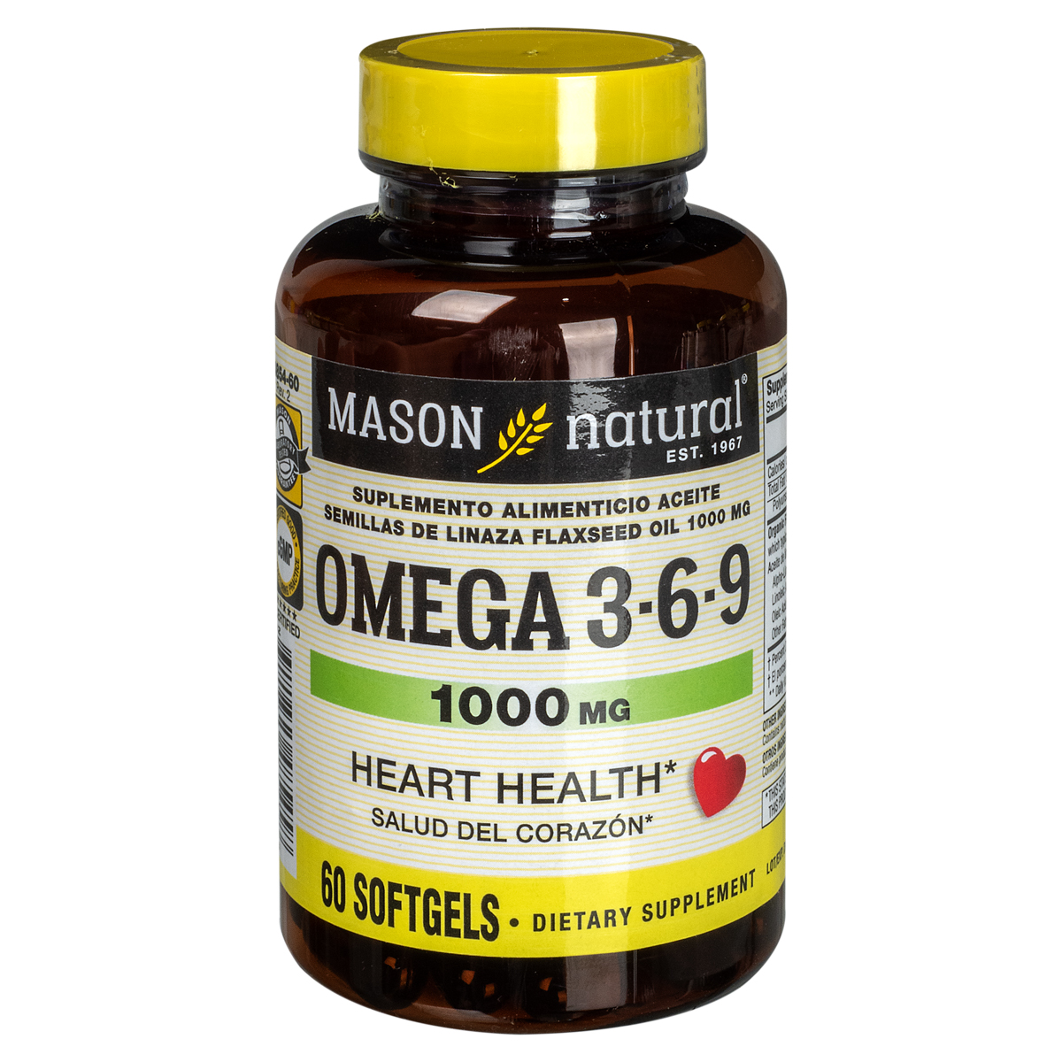 Omega 3-6-9 Mason Natural 1000mg - 60 Cápsulas - 972310