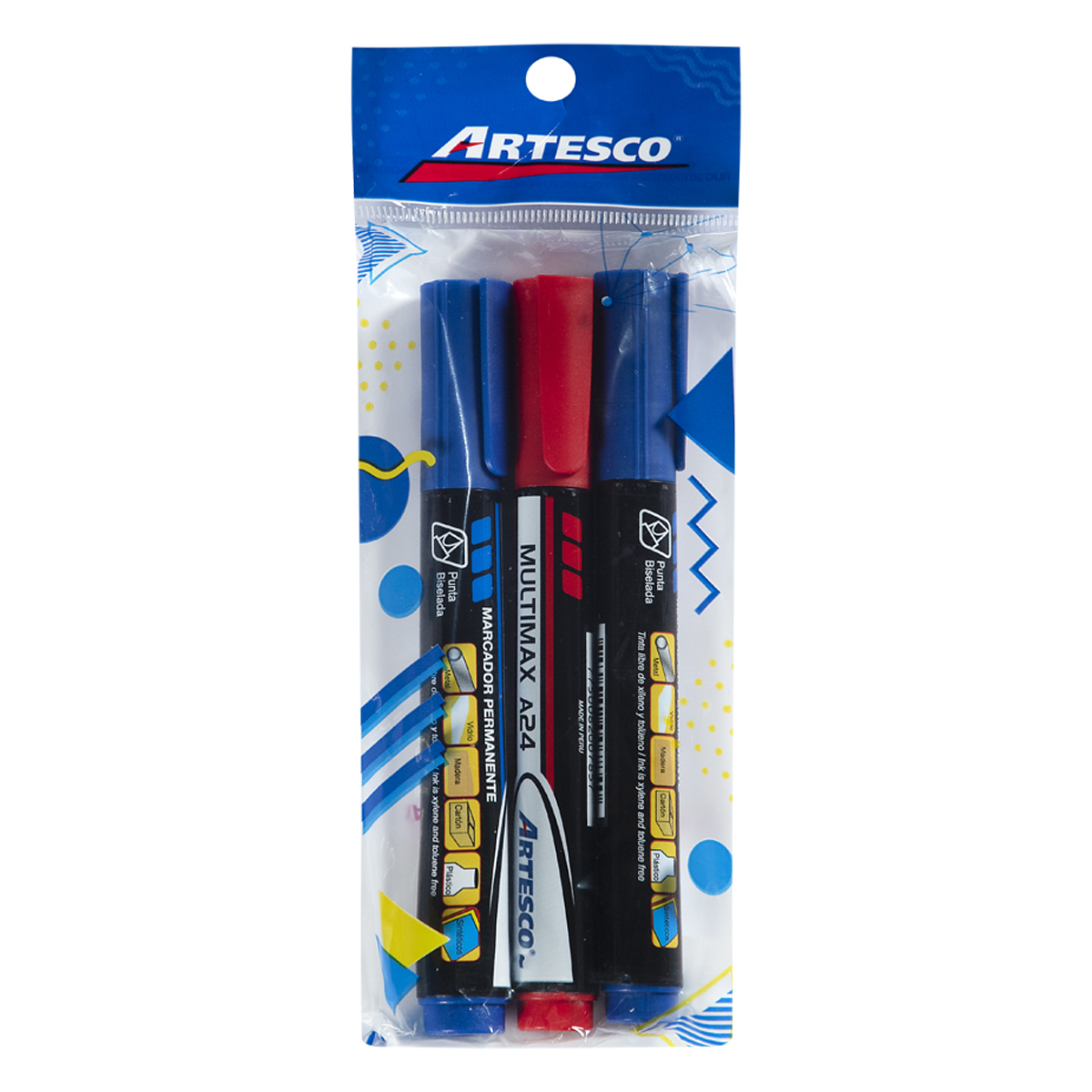 Set Escolar Marcadores de Colores Permanente E24 - 3 Unidades - 972442