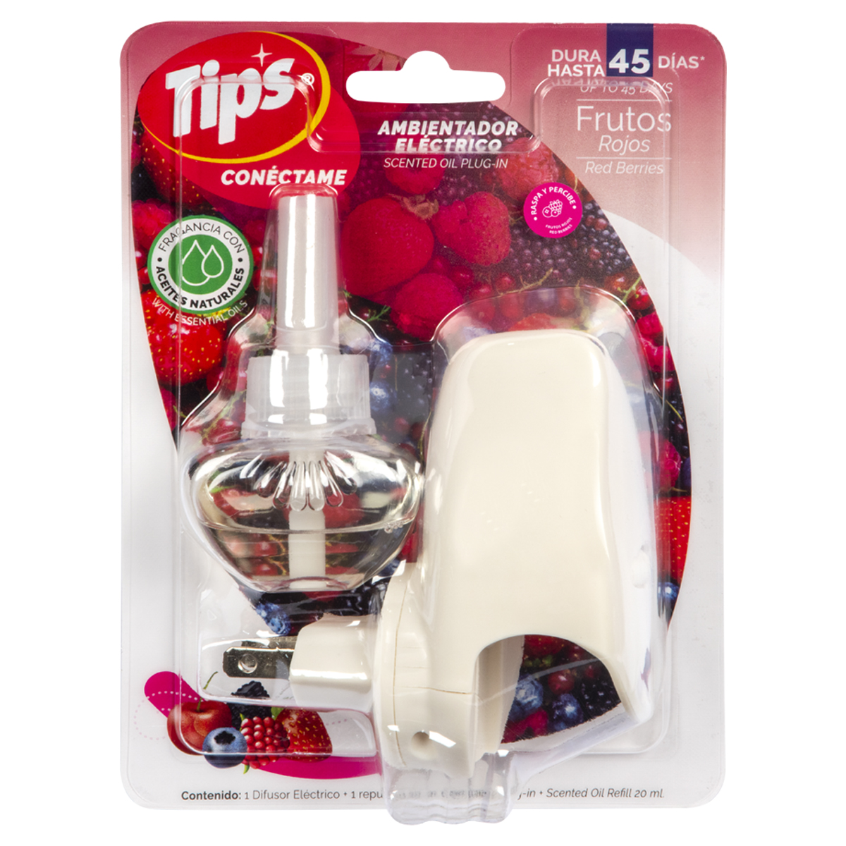 Desodorante Ambientador Tips Eléctrico de Frutos Rojos 20ml - 973538