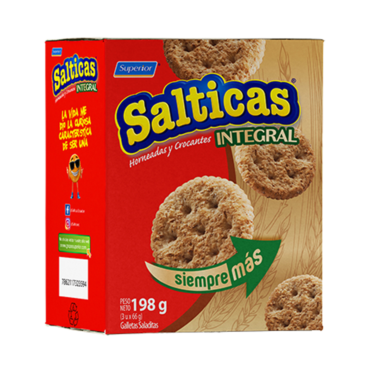 Pack 3 Uds Galletas Saladitas Salticas Integral 66g - 975343