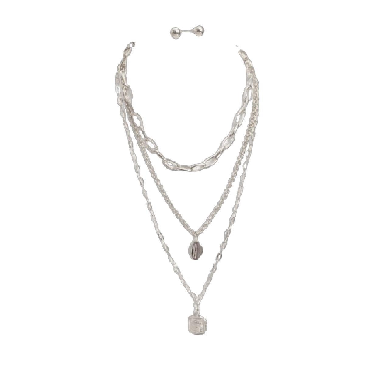 Set de Collar y Aretes Fabulous Mj de Metal Plateado - 975875