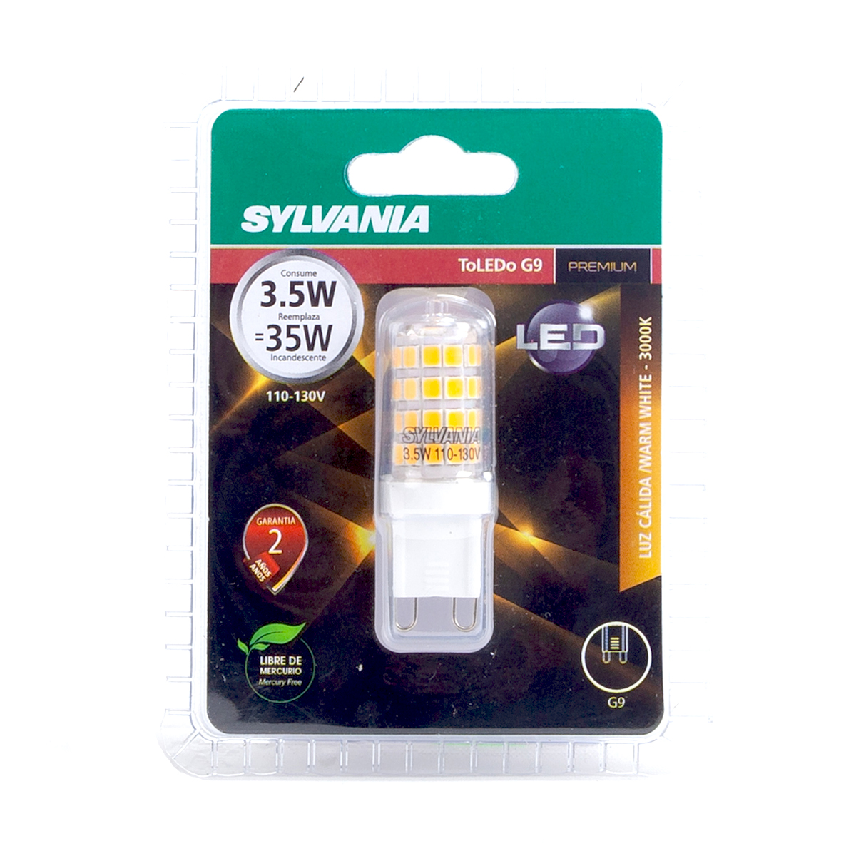 Foco Led Hi Pin Sylvania 3.5W G9 Luz Cálida - 976626